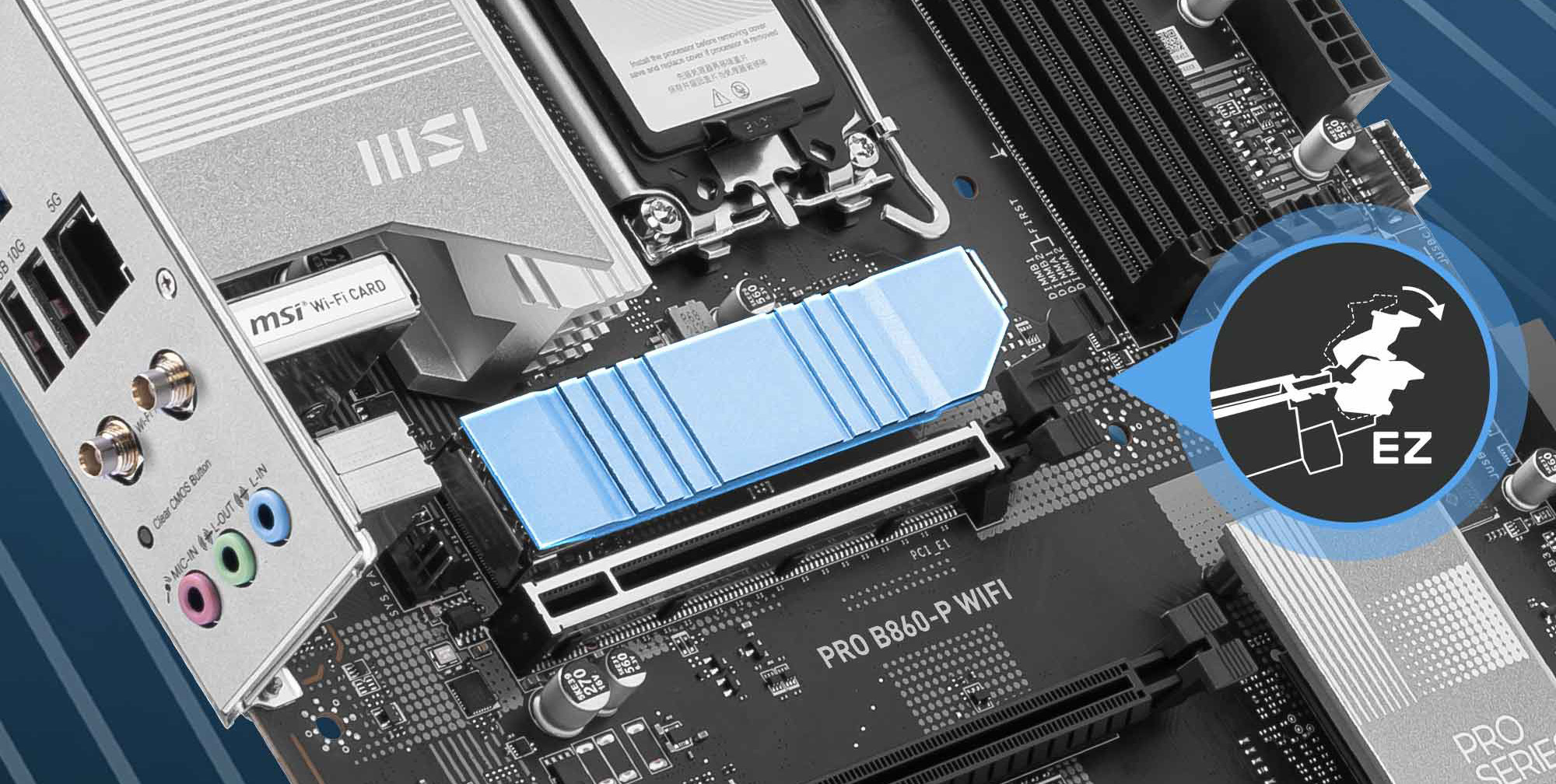 MSI PRO B860-P LGA 1851 Intel B860 SATA 6Gb/s DDR5 PCI-E x16 slot M.2 Thunderbolt4 5Gbps LAN Wi ...